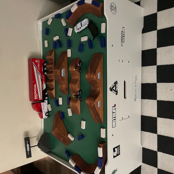 Motocross Track Table, Wooden Toys, Birthday Present, Dirt Bike Track ...