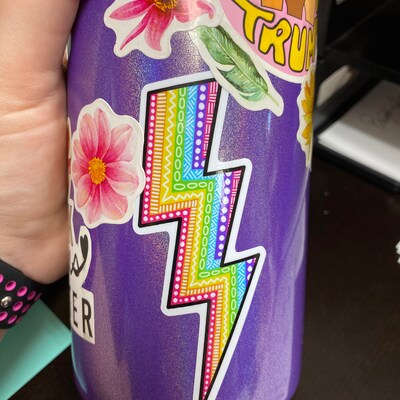 Rainbow Lightening Bolt Sticker WATERPROOF - Etsy