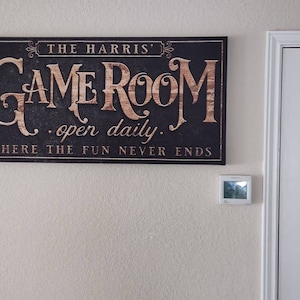 Personalized Game Room Sign Custom Family Last Name Modern Farmhouse ...