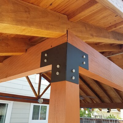 Posthugger™ Outside Corner Brackets AND MORE for 6x6 Wood Posts Shop Table Pergola Brackets 1/8 ...