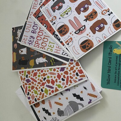 Waterfront Note Cards With Envelopes, Hand Stamped, Set of 6, Mountain ...