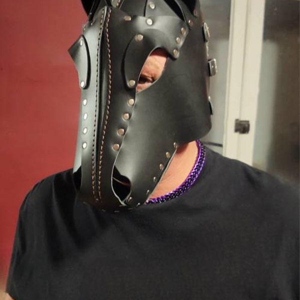 Handmade Hand Stitched Genuine Leather Steampunk Biker Face Mask, Mouth ...
