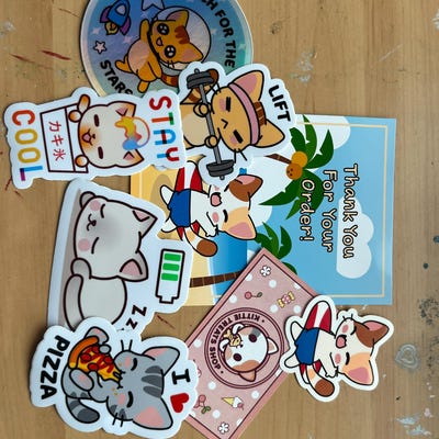 Kawaii Cat Workout Planner Stickers, Workout Reminders, Cute Planner ...