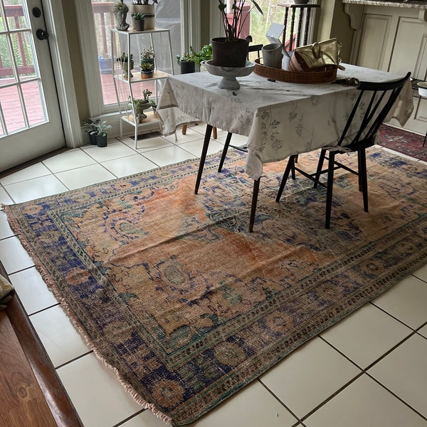 Turkish Rug, Rustic Decor, Vintage Area Rug, Free Shipping, Large Rug ...