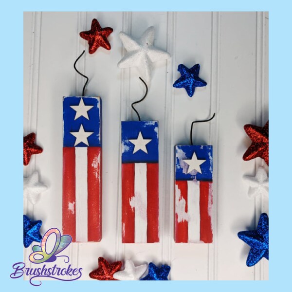 Firecrackers- Set of 3- Fireworks Decor- 4th of July Decor ...