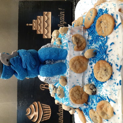 Fuzzy Bear Cake Topper Fondant Beige Tan Bear Teddy Bear With Bow Cake ...