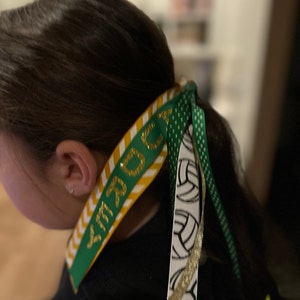 Personalized Glitter Ponytail Holder Streamer With Sports Ribbon Game ...