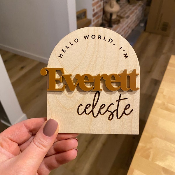 Baby Name Sign | Mini Baby Name Sign | Name Announcement | Hello My ...