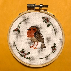 Little Robin Cross Stitch Pattern, Embroidery Pattern, Bird Lovers Gift ...