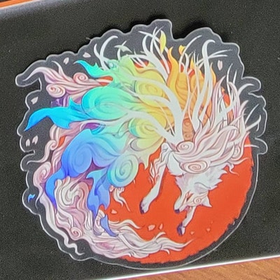 Okami Shiranui Sticker Solar Flare Sunset Extra Large 3.5 in X 3.7 in ...
