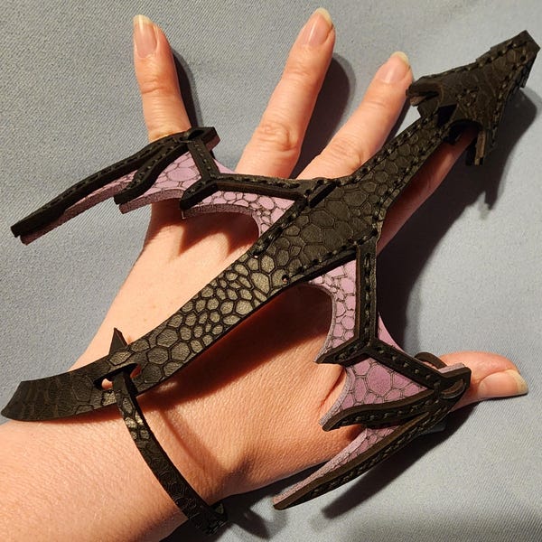 Leather Hand Dragon Cuff - Etsy