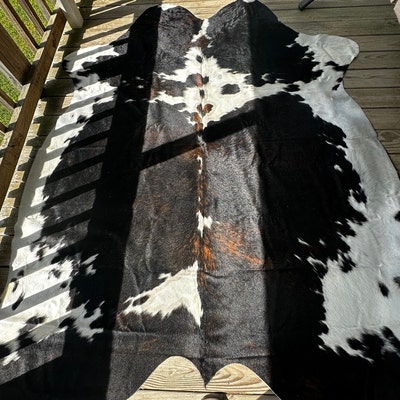 Tricolor Cowhide, Speckled Longhorn Cowhide Rug, Brown and White Hide ...