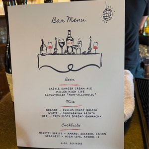 MENU PLACE CARD Template Hand Drawn & Handwritten Scribble Illustrated ...