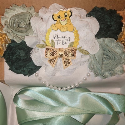 Simba Lion King Baby Shower Mommy to Be Sash, Lion Green Baby Shower ...
