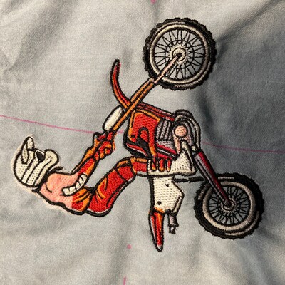Motocross Rider Machine Embroidery Design. Dirt Bike Embroidery Pattern ...