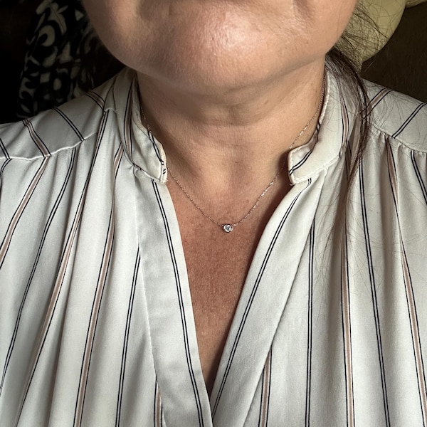 Diamond Cross Necklace / Diamond Necklace Lariat / 14k Gold Diamond ...