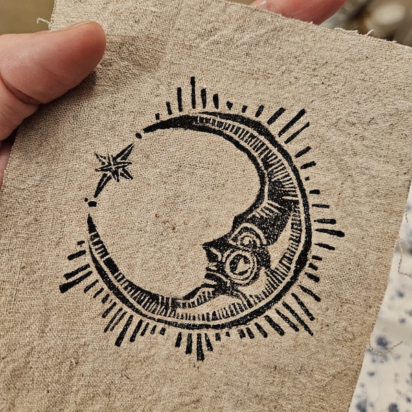 The Mad Mare Hare & the Man in the Moon - Original Signed Lino Block ...