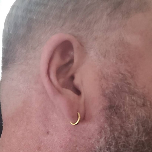 Mens Earrings or Cartilage Earrings Silver Triangle Huggie Hoops ...