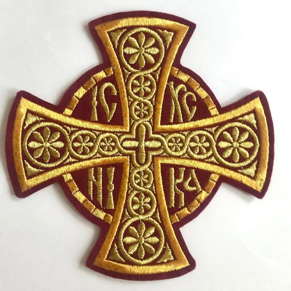 IC XC NIKA Pattern Christian Cross Patch, Liturgical Vestment Appliqué ...
