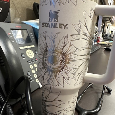 Engraved Stanley Tumbler, Laser Engraved Stanley, Flower Tumbler ...