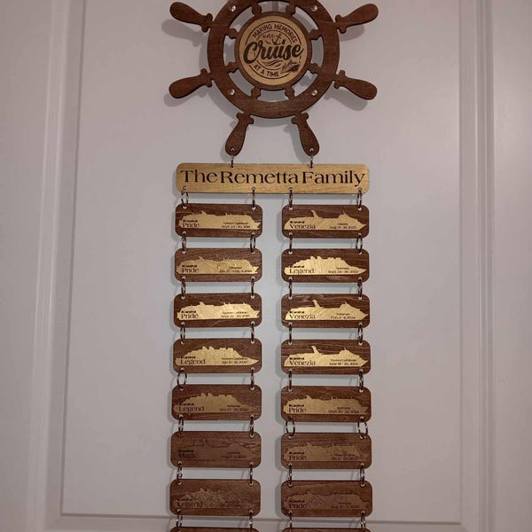 Personalized Cruise Sign: 3D Wood Door Decoration With Tags, Cruise ...