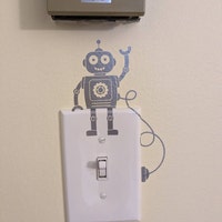 Robot Light Switch Decal Robot Sticker Lightswitch Cover Decor - Etsy