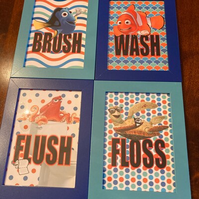 Finding Nemo Dory Wash Brush Floss Flush Kids Bathroom Decor - Etsy