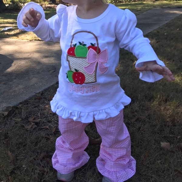 Girl's Toddler 1/8" Gingham Check Pants With Ruffled Hem - Toddler ...