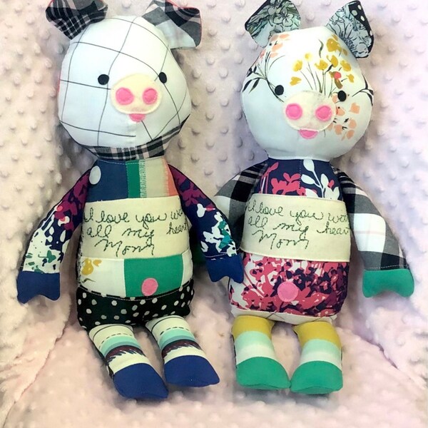 Keepsake Pig From Clothes/birth Stat Pig/keepsake Pig From Baby Clothes ...