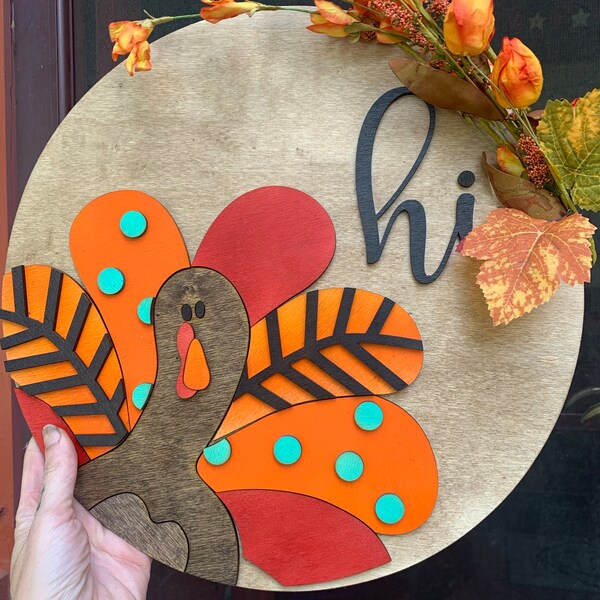 Turkey Door Hanger Svg Thanksgiving Door Hanger Svg Fall Door Hanger