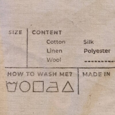 Stamp for Garment Tags With Fiber Content and Care Instructions, Size ...