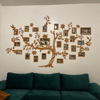 Wooden Family Tree With 23 Picture Frames (89x63in / 225x160cm ...