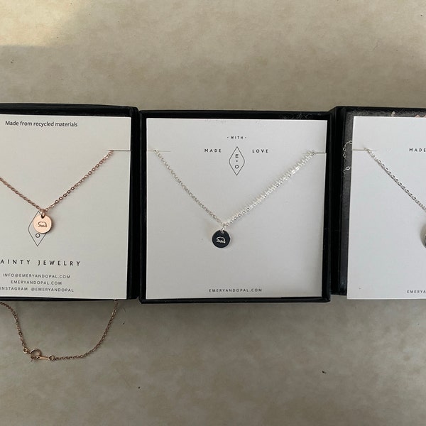 Initial Disc Necklace | Small Coin Initial Necklace | Gold Letter ...