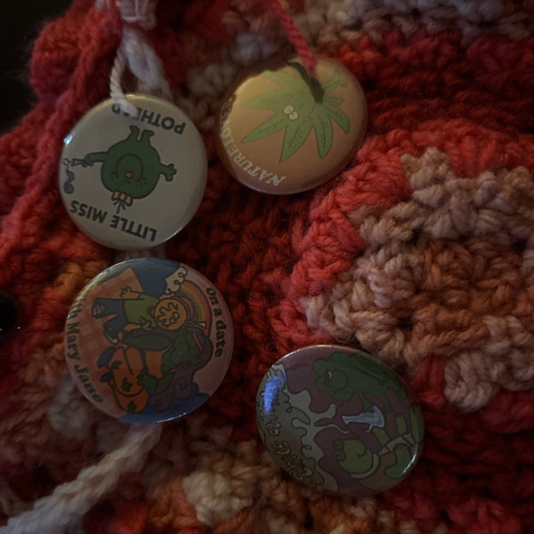 4 Pack Retro Style the Garden Button Pins 37 Mm - Etsy