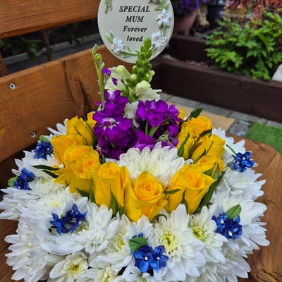 Grandad Memorial Black Gold Resin Memorial Lily Heart Stick Stake ...