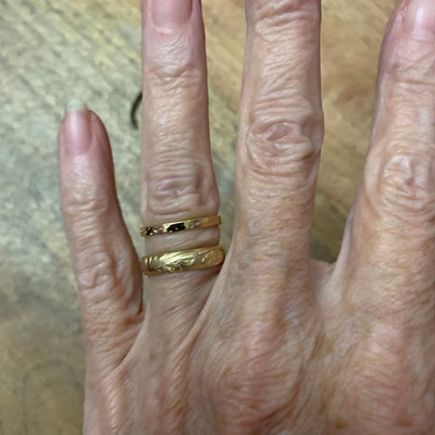 14k Gold Filled Stacking Ring, Hammered Ring, Dainty Ring, Minimal Gold ...