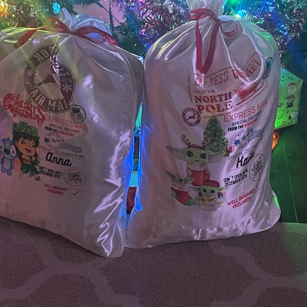 Santa Sacks Bundle 60 Png Designs Includes Mockup.simulation of Old ...