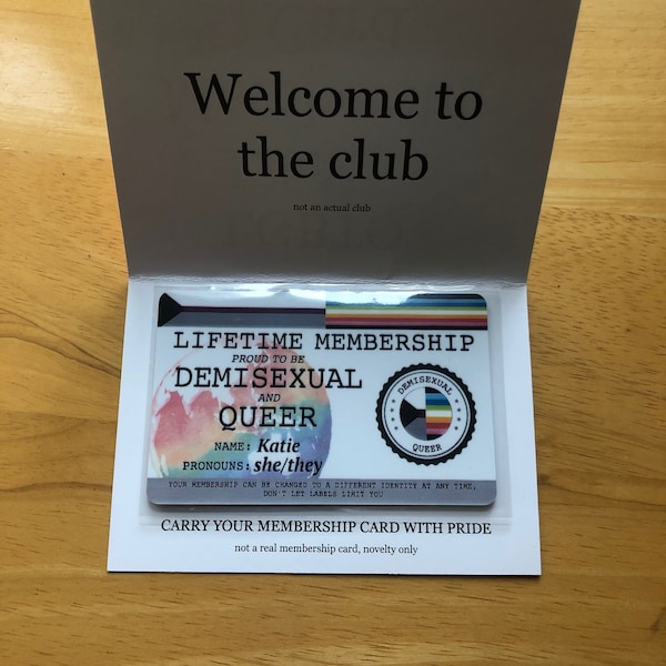 Double Identity LGBTQIA+ Lifetime Membership Card - Gay Pride Card ...