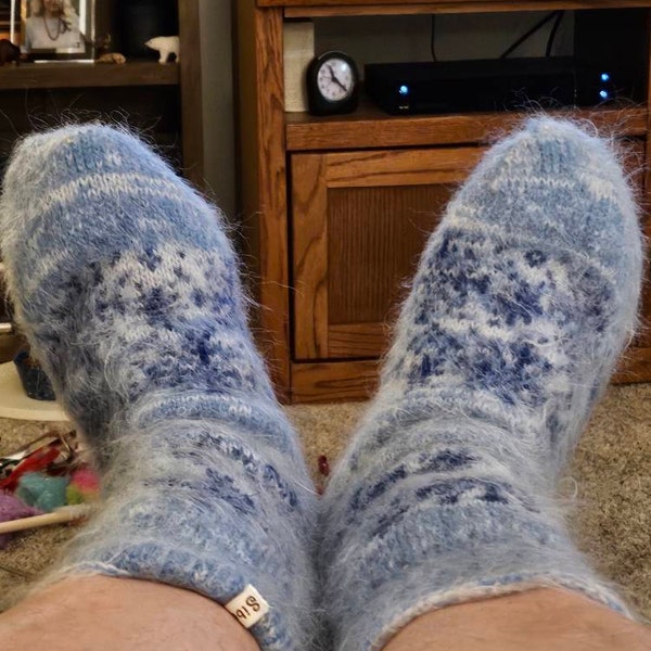 Natural Goat Wool Knee-high Socks, Knitted Warm Boot Socks, Fuzzy Comfy ...