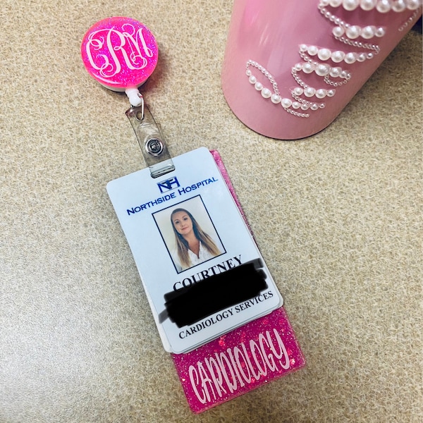 Glitter Personalized Vertical Badge Buddy: Custom Nurse ID - Etsy