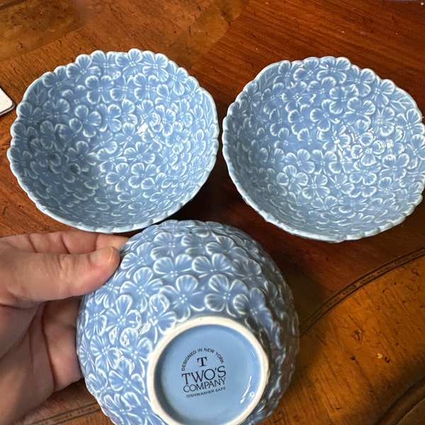 Set of 3 Blue Hydrangea Tidbit Bowls - Etsy