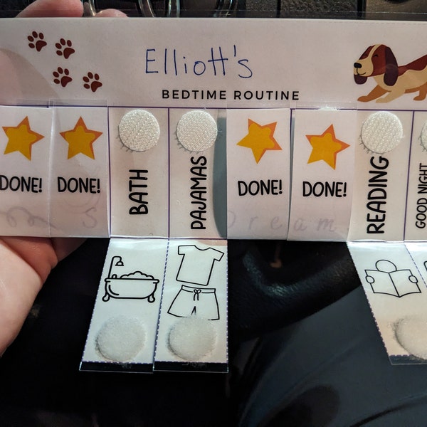 Bedtime Routine Chart, Printable Folding Flip Chart, Kids Daily ...