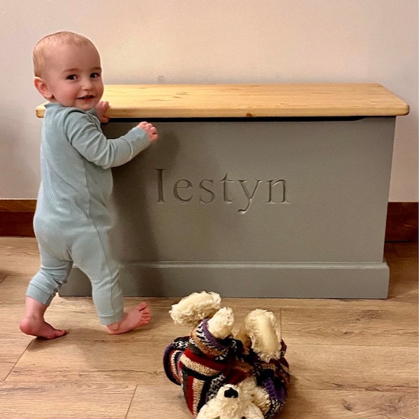 Handmade, Personalised Solid Wood Toy Box With Soft Closing Lid - Etsy UK
