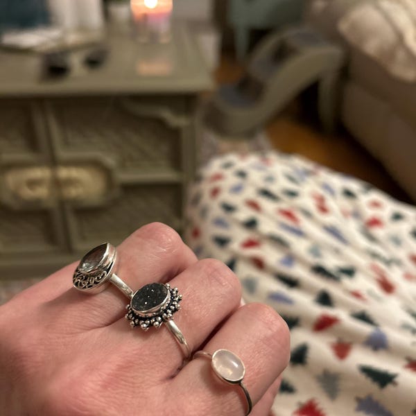 Natural Raw Emerald Ring, Sterling Silver Ring, Crescent Moon Ring ...