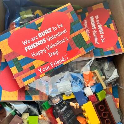 Building Blocks Valentine Favors, Kids Valentine Favors, Valentine ...