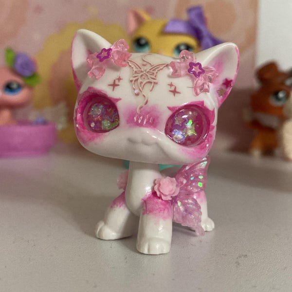 Littlest Pet Shop Custom Glass-eye OOAK || Striped Blue and Black ...