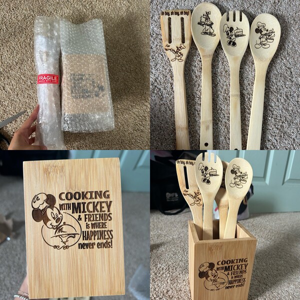Lilo & Stitch Inspired Engraved Bamboo Utensil Set - Etsy