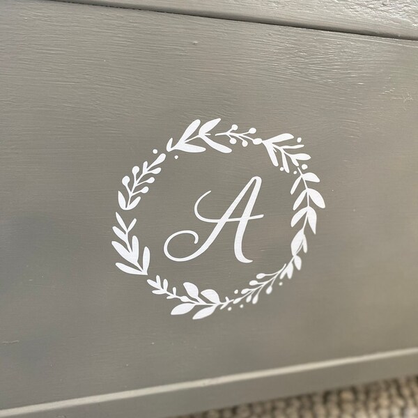 Monogram STENCIL or DECAL / Personalized Monogram / Wreath Monogram ...