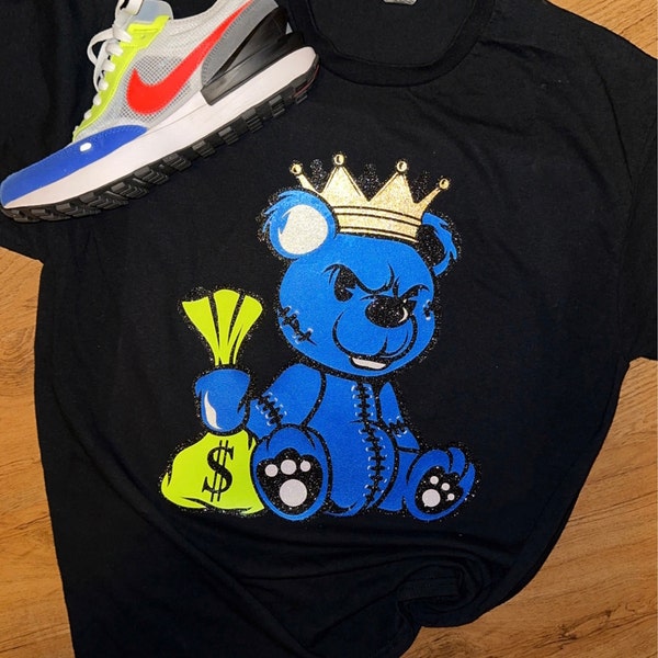 Teddy Bear King Money Bag Svg File Scar Face Bandage Rich Savage Hip