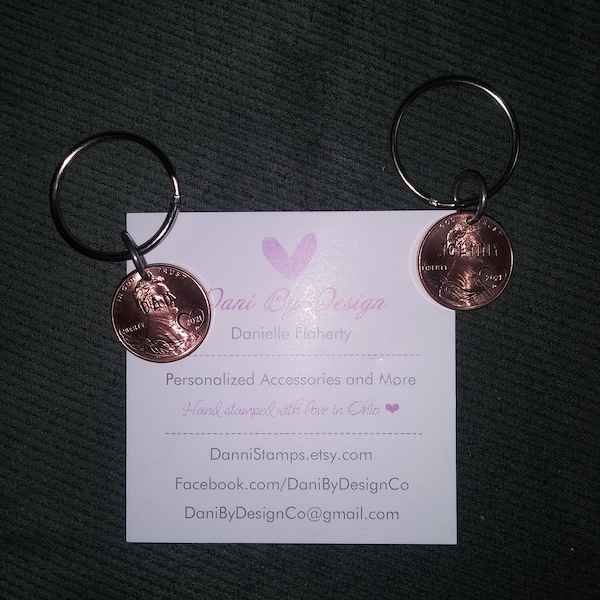 Memorial Penny Keychain-custom Name Memorial Penny Keychain With Angel ...